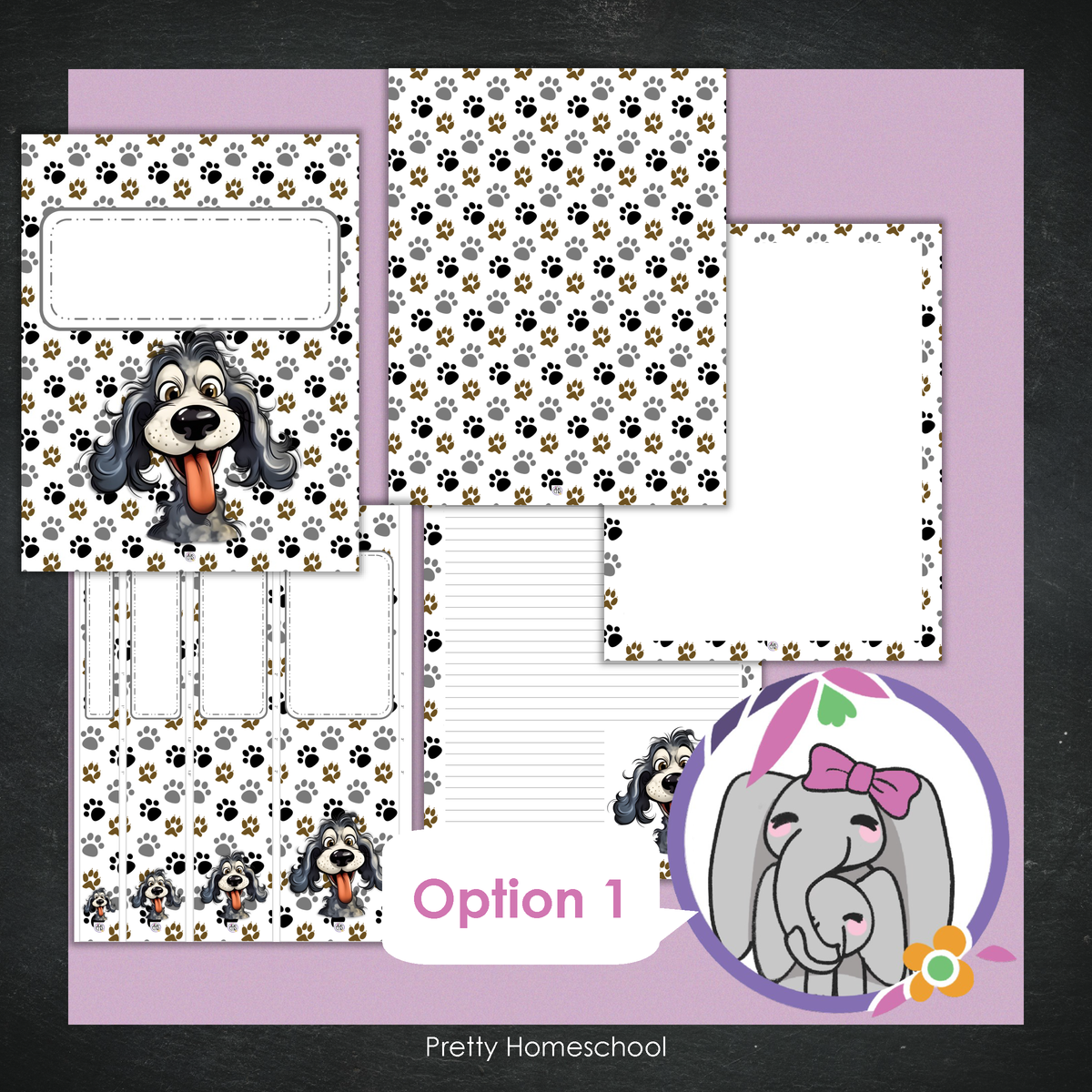 Printable and Editable Binder Covers and Spines - Happy Dogs – Pretty ...