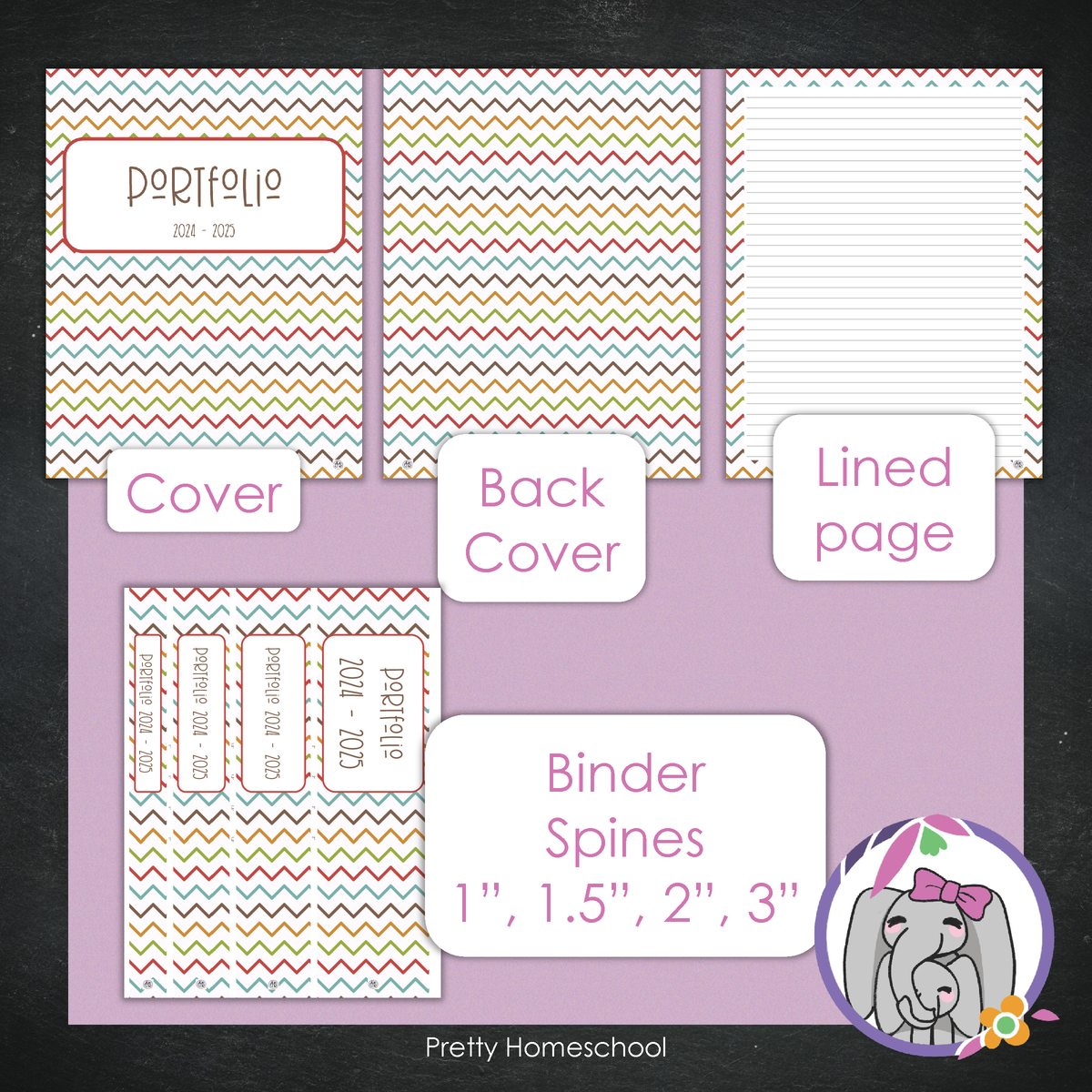Editable and Printable Portfolio Binder Covers and Spines | Autumn Col ...