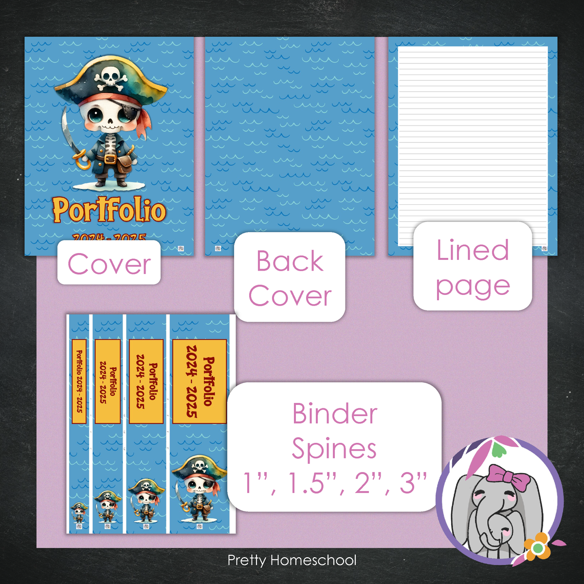 Editable and Printable Portfolio Binder Covers and Spines | Pirates Th ...