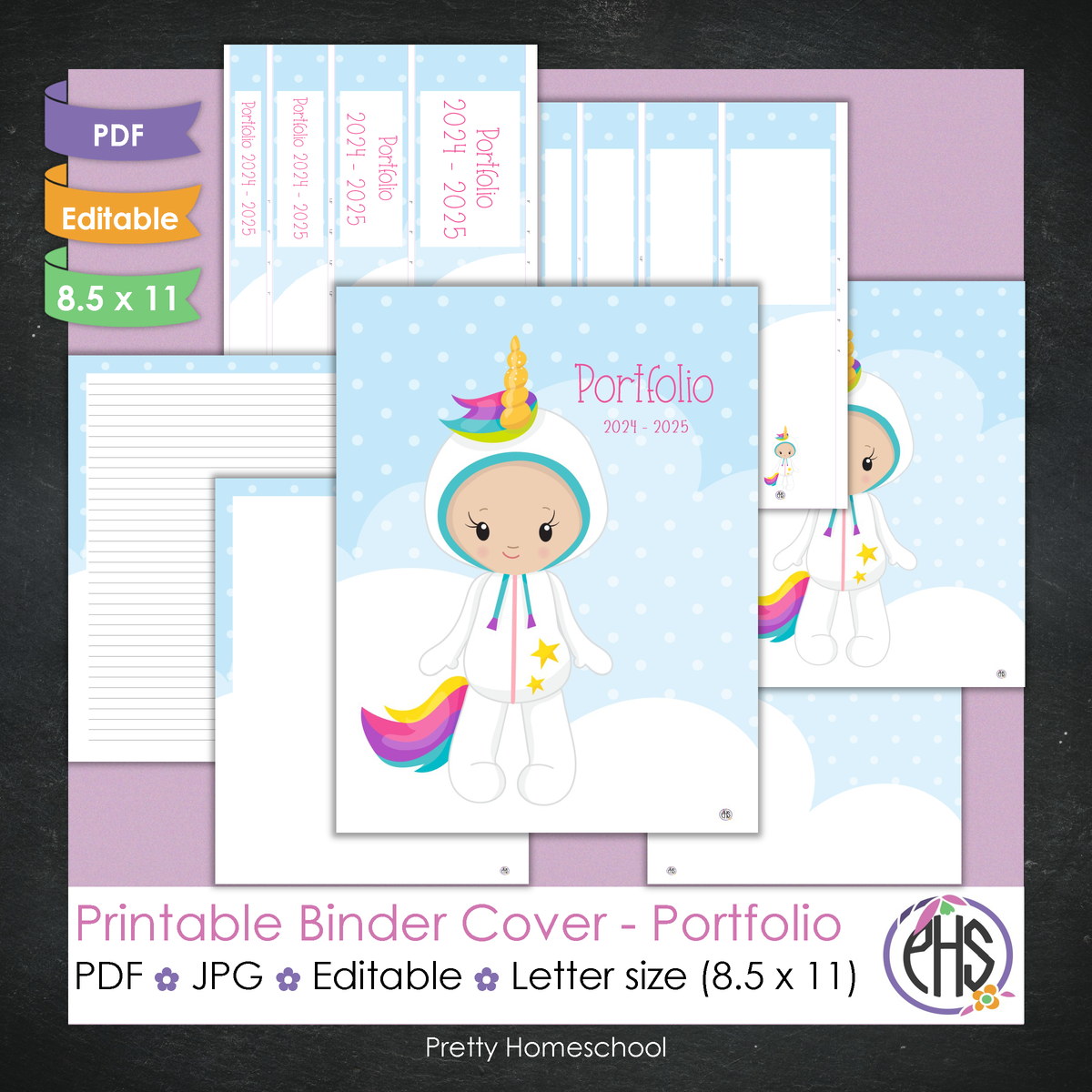 Editable and Printable Portfolio Binder Covers and Spines | Wannabe Un ...