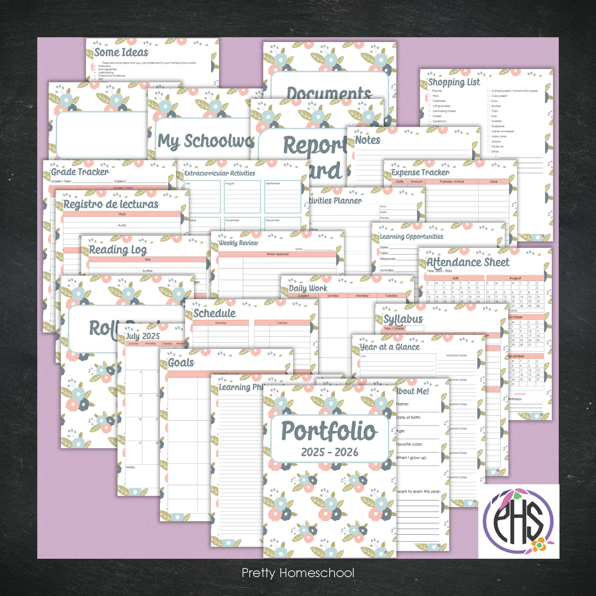 Printable Homeschool Portfolio 2025–2026 | End-of-Year Homeschool Bind ...