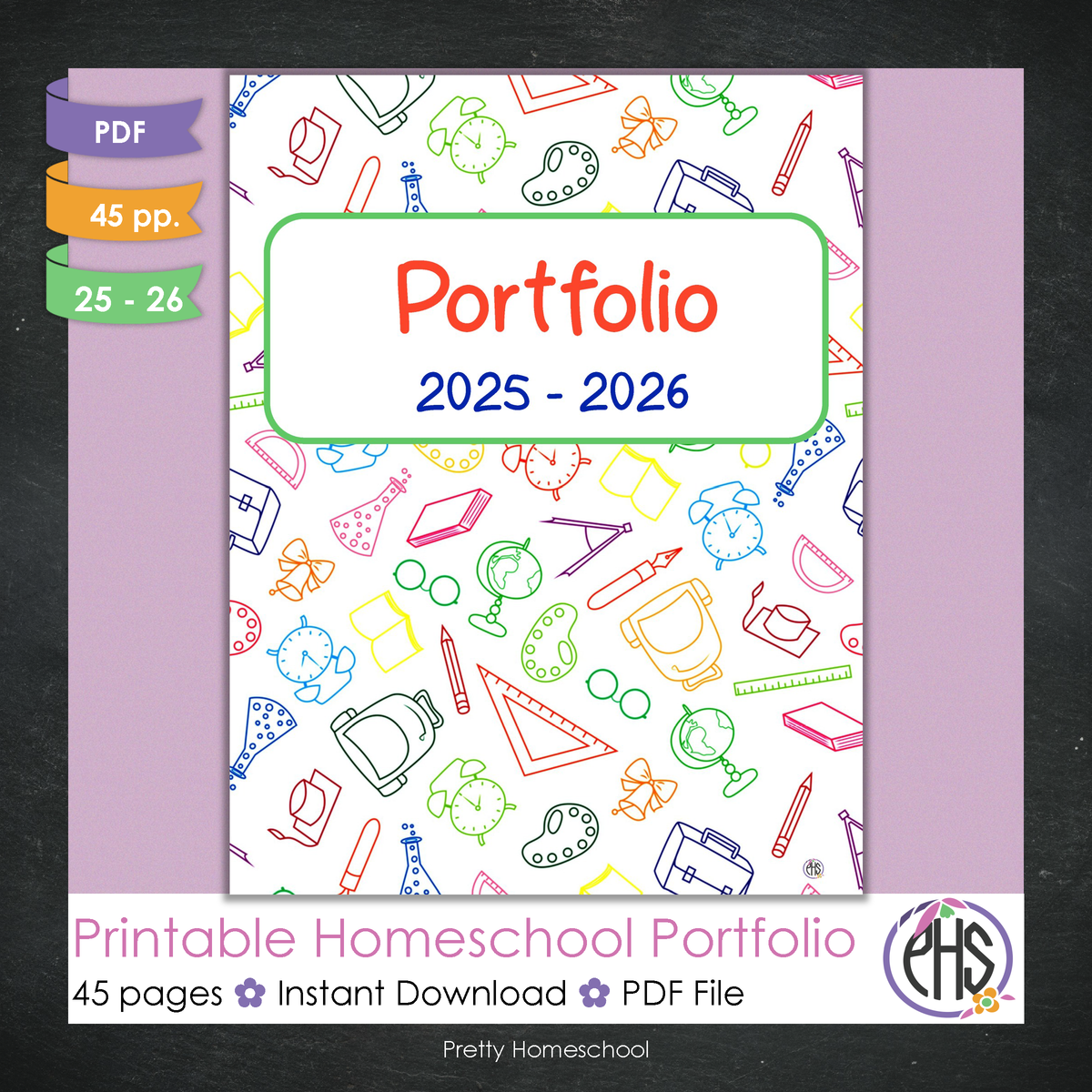 Printable Homeschool Portfolio 2025–2026 | End-of-Year Homeschool Bind ...