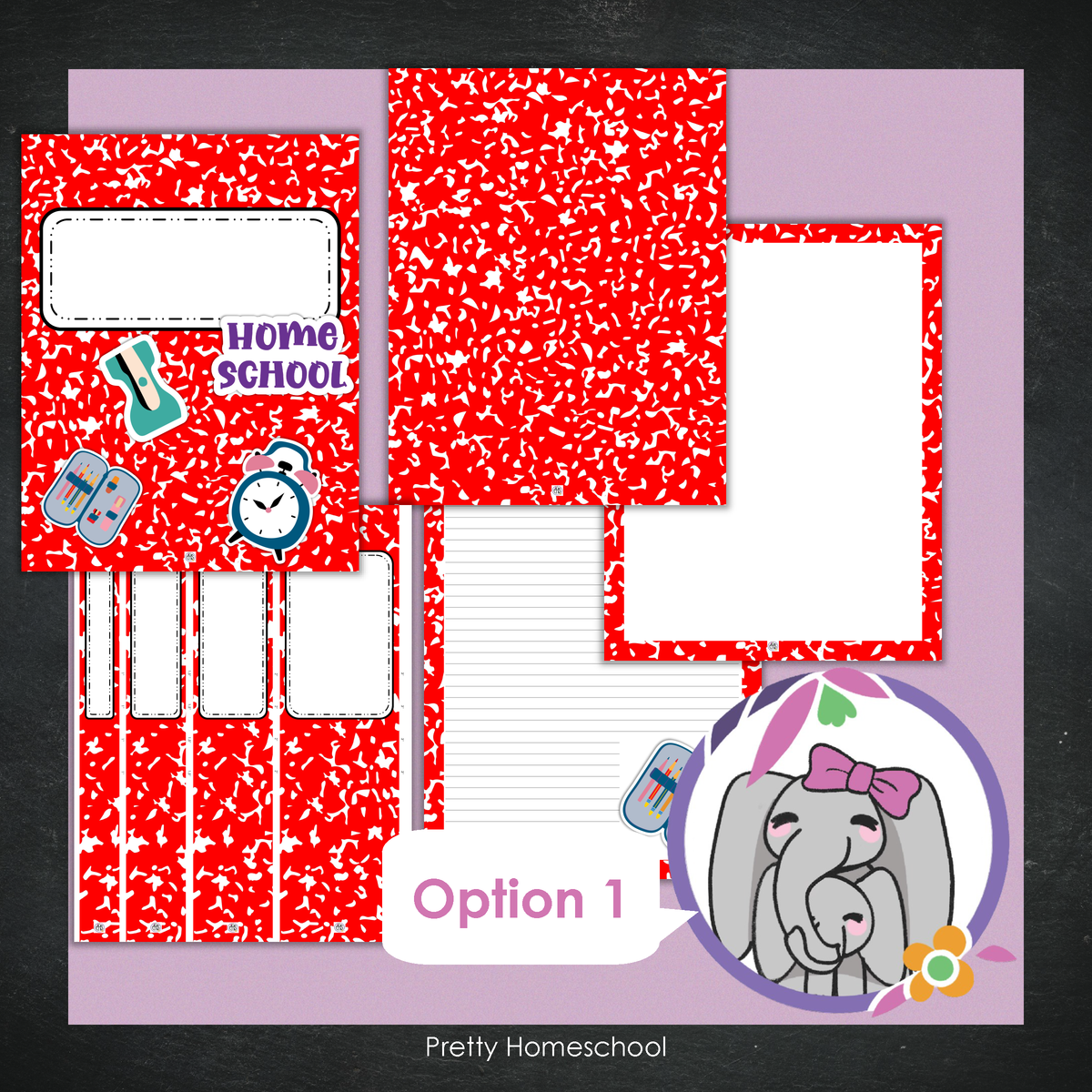 Printable and Editable Binder Covers and Spines - Composition – Pretty ...