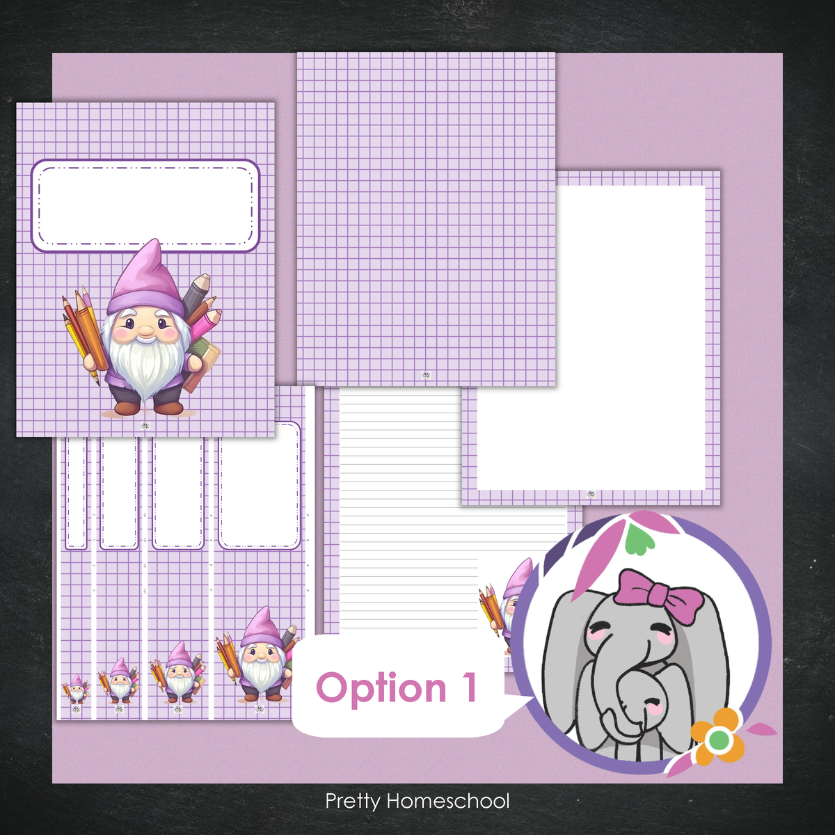 Printable and Editable Binder Covers and Spines - Gnome – Pretty Homeschool