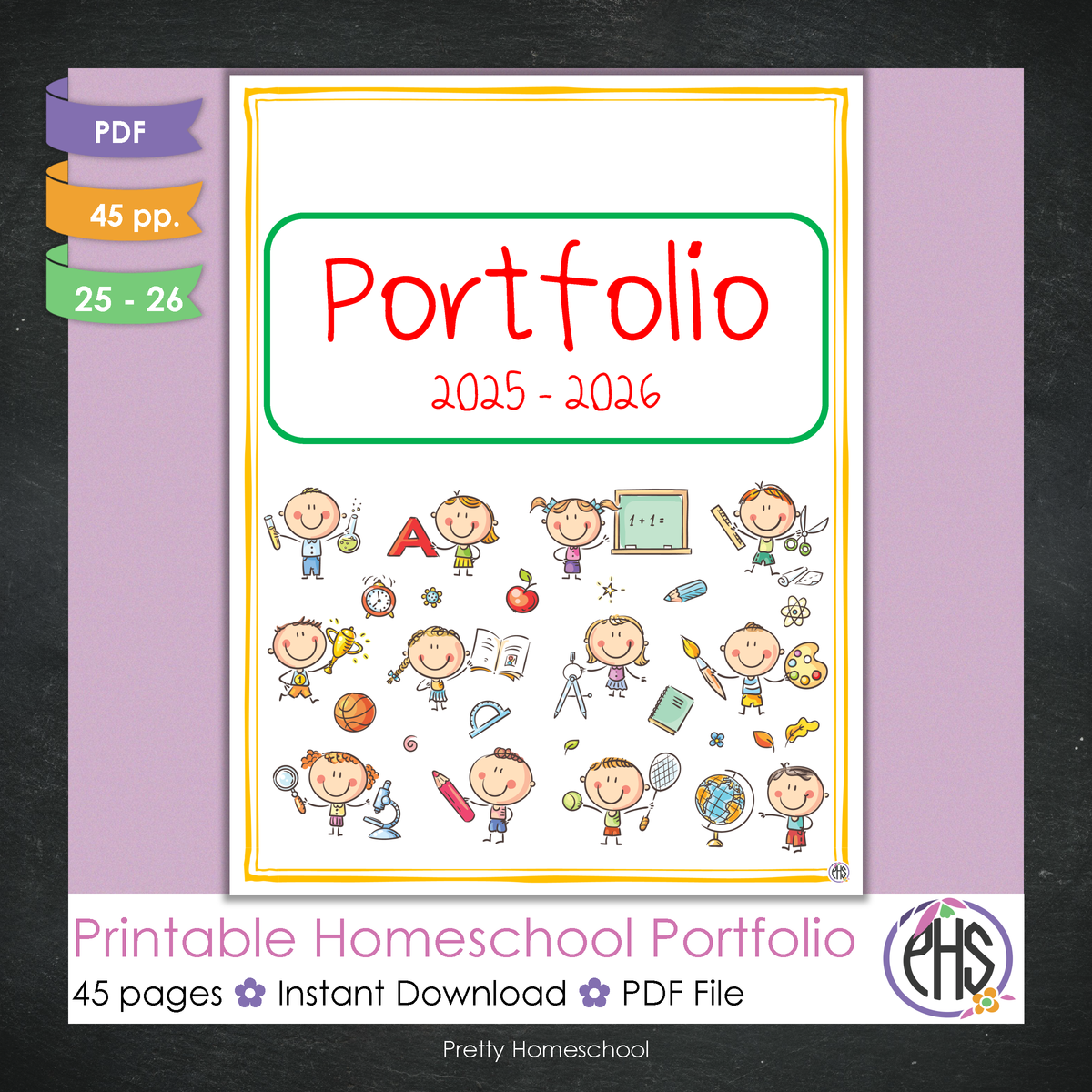 Printable Homeschool Portfolio 2025–2026 | End-of-Year Homeschool Bind ...