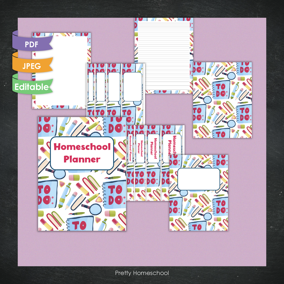 Homeschool Planner Binder Covers and Spines / School – Pretty Homeschool